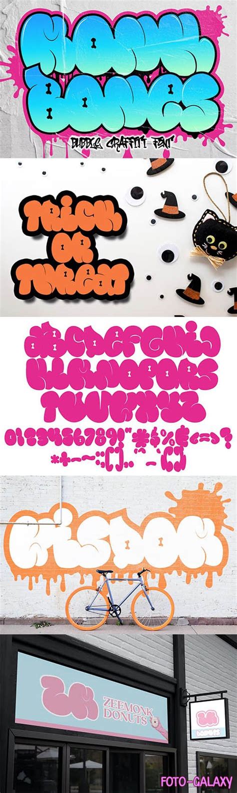 Monk Bones Bubble Graffiti Font Otf Бесплатно скачать рамки для