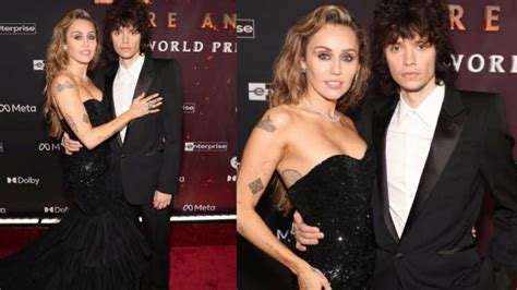 Miley Cyrus Flaunts Sparkly Diamond Ring With Maxx Morando At Avatar
