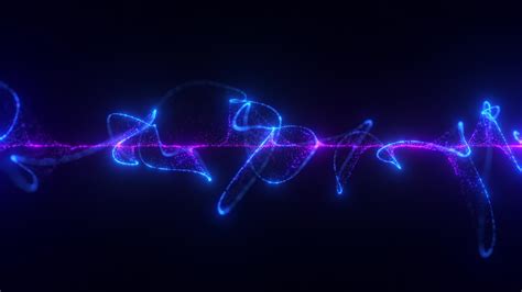 Abstract Digital Dynamic Particle Waves With Light Motion Lights