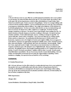 NU610 Unit 1 Case Study Revised March 2024 1 NU610 Unit 1 Case Study