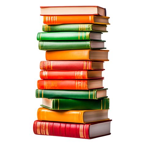 Colorful Stack Of Vintage Books On For Design Projects 58269588 Png