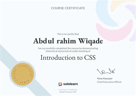Abdul Rahim Wiqad On Linkedin Css Webdevelopment Certification