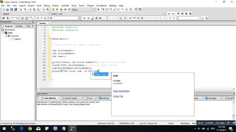 C Sum Two Number In C Programming Youtube