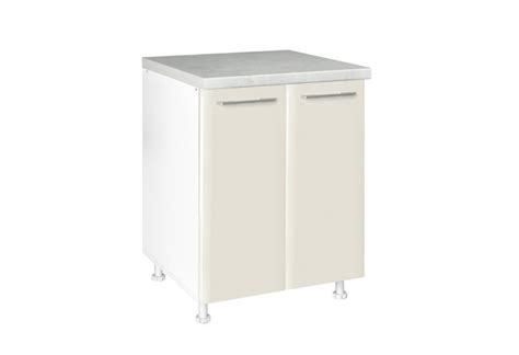 Кухненски шкаф долен с две врати In Mdf D60 бежов гланц • Модулна кухня In Mdf бежов гланц