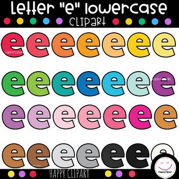 Colorful Rainbow Letter E Lowercase Clipart {alphabet Clipart} By Happy Clipart