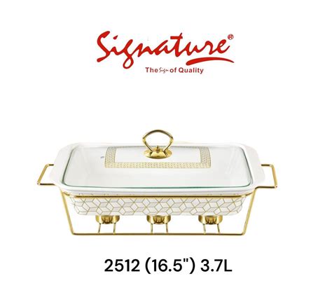 165 Rectangle Casserole With Warmer Rack Signature Ink Daja
