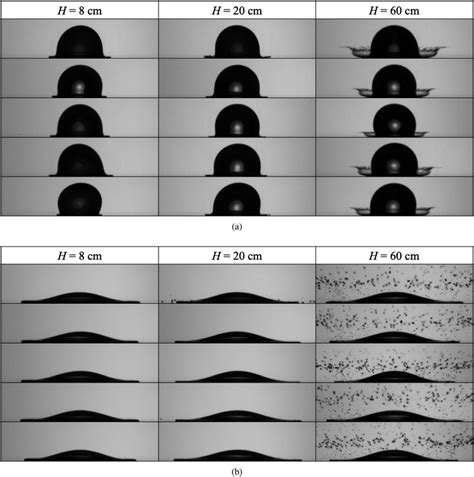 Several Examples Of The Images For The Drop Impacts With Impact Height Download Scientific