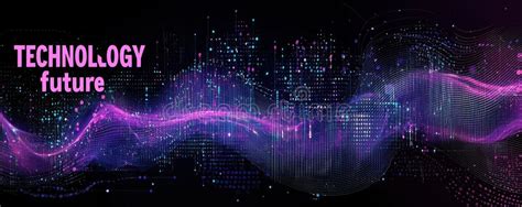 Abstract Technological Background With Dynamic Waveforms And Data