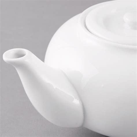 Acopa 32 Oz Bright White Porcelain Teapot With Sunken Lid White