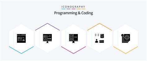 Programming And Coding 25 Glyph Icon Pack Including Develop App