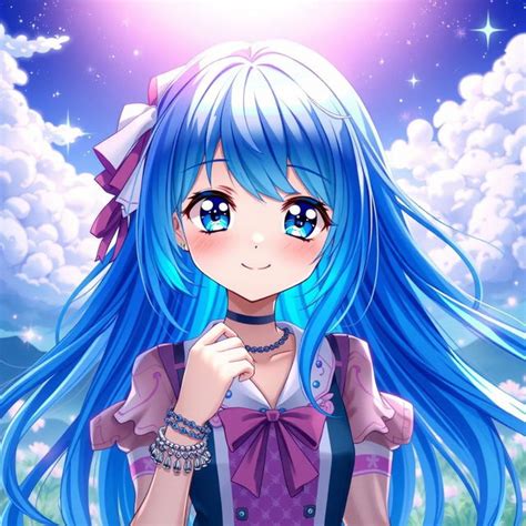 Explore The Allure Blue Haired Anime Girl