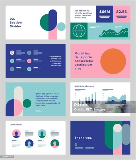 레트로 중반 세기 기하학적 그래픽 프리젠 테이션 디자인 템플릿 형판에 대한 스톡 벡터 아트 및 기타 이미지 형판 슬라이드쇼