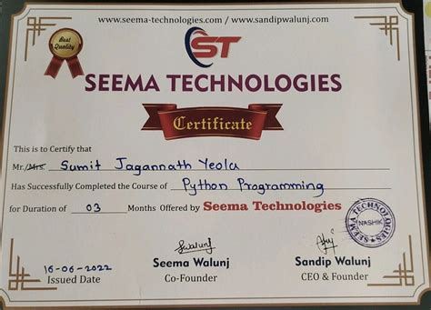 Sumit Yeola On Linkedin Python Enthusiast Just Completed Python