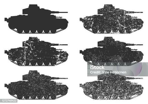 Ww2 전쟁 탱크 실루엣 아이콘 기갑 기호 기호 기호 모양입니다 벡터 일러스트 이미지입니다 흰색 배경에 격리 World War