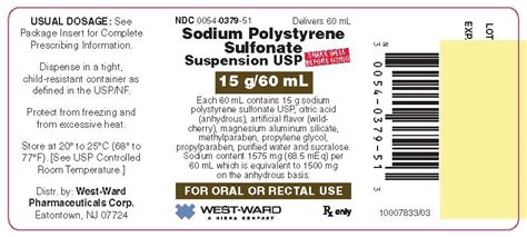 Sodium Polystyrene Sulfonate Fda Prescribing Information Side
