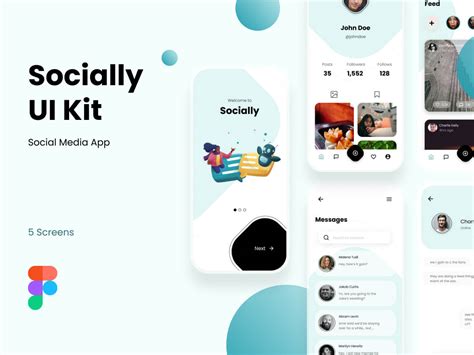 极简大气圆角风社交app Ui界面设计 Fig素材 优社uther