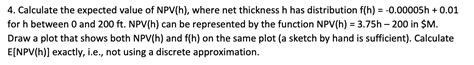 4 Calculate The Expected Value Of NPV H Where Net Chegg Com