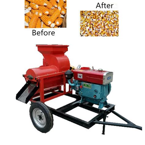 4 To 5 Ton Per Hour Small Mini Maize Threshing Corn Thresher Sheller Machine Running By Motor Or