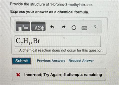 Solved Provide The Structure Of 1 Bromo 3 Methylhexane