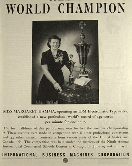 1941 IBM Electromatic Typewriter Ad New World S Record 149 WPM Vintage Ads Misc