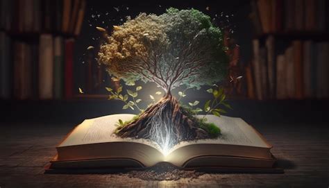 Premium Photo A Book With A Tree Growing Out Of It