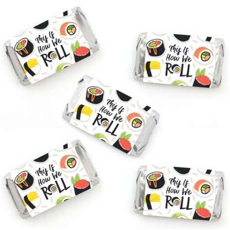 Big Dot Of Happiness Lets Roll Sushi Mini Candy Bar Wrapper Stickers Party Favors 40 Ct 40