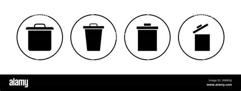 Trash Icon Set Trash Can Icon Delete Icon Vector Garbage Stock