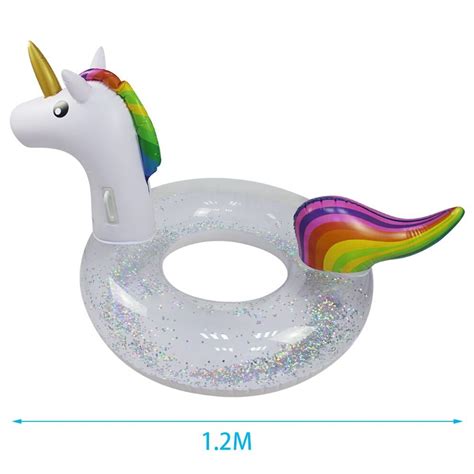 Unicorn Glitter Inflatable Pool Float 175cm Giant Swimming Ring Seat