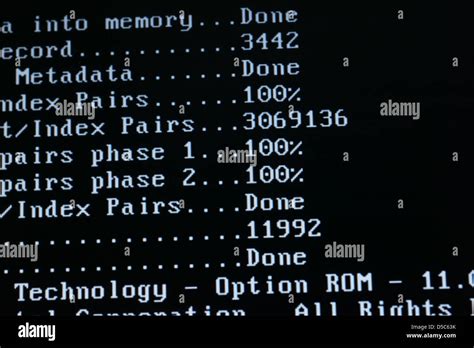 Computer Boot Up Menu Black Screen White Text Stock Photo Alamy