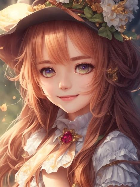 Premium Photo Cute 3d Anime Girl Smile And Shy Hot Beautiful Anime