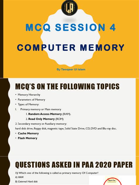 mcq s on computer memory pdf computer data storage random access