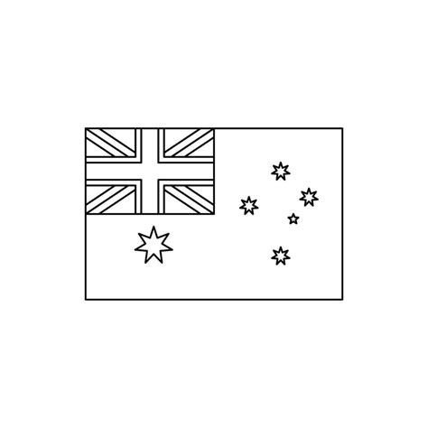 Black Outline Flag Of Australiathin Line Icon 21848603 Vector Art At