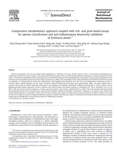 Pdf Comparative Metabolomics Approach Coupled With Cell And Gene