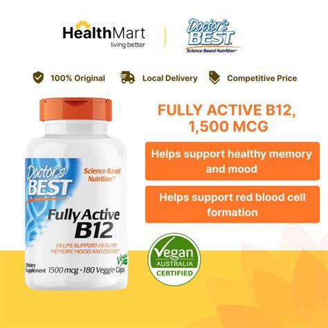 Sg Doctors Best Fully Active B12 1500 Mcg Supports Energy Mood