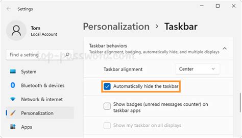 How To Auto Hide Windows 11 10 8 7 Taskbar With Ease Password Recovery