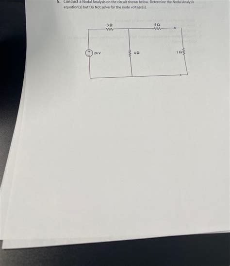 Solved 1 For The Circuit Shown Below Perform A Mesh