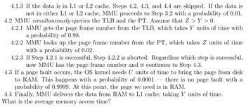Answered The Memory System Has L And L Cache The Translation Lookaside Buffer TLB And A