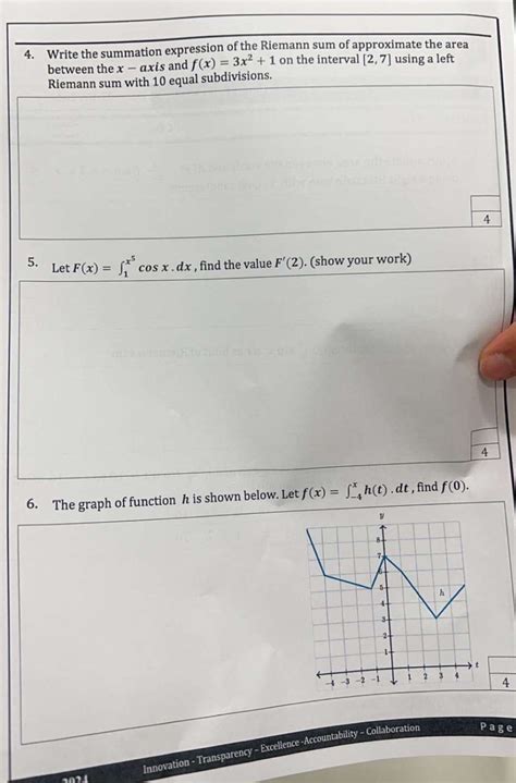 Solved Write The Summation Expression Of The Riemann Sum Of