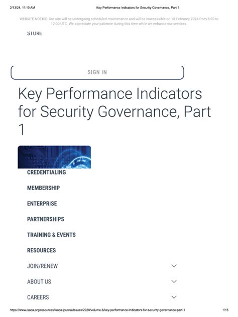 Kpis For Security Governance Part 1 Pdf