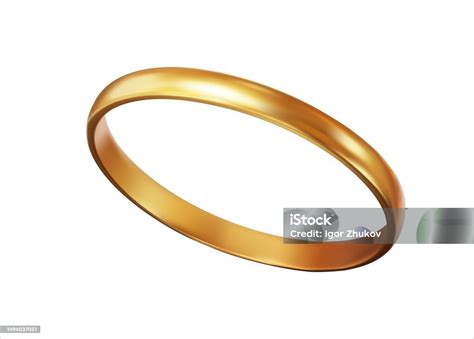 고립된 배경에 현실적인 금반지 행복한 가정 생활의 상징 벡터 그림입니다 결혼 반지에 대한 스톡 벡터 아트 및 기타 이미지