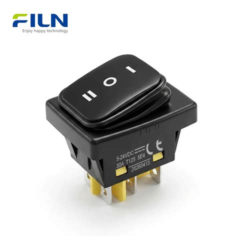 3 Position Rocker Switch On Off On Black Non Illuminated 30x22mm 30a W