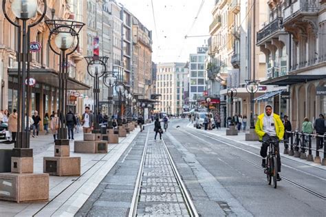 Generic Architecture And Street View At The Rue De La Corraterie Geneva Switzerland Editorial