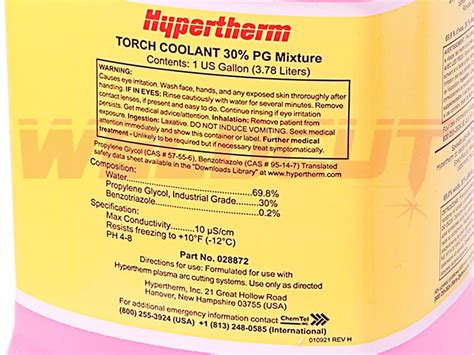 Cooling Liquide Hypertherm Hypercoolant 3 78l 028872 Welding