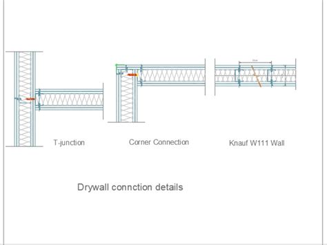 Drywall Connection Details In Autocad Cad 93 08 Kb Bibliocad
