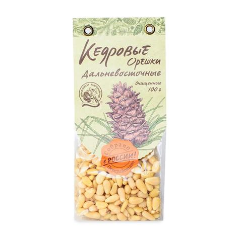 Кедровые орехи Кедровый бор дальневосточные очищенные 100г Россия купить с доставкой по