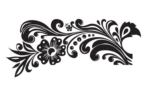 Flower Vines Vector Design In Black And White 28268481 Vector Art At