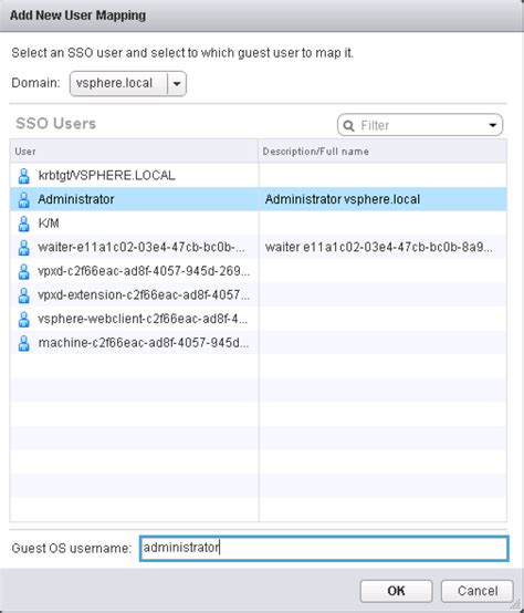 Vsphere 6 Guest User Mappings