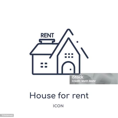 자연 개요 컬렉션에서 임대료 아이콘 집입니다 임대 아이콘 흰색 배경에 고립에 대 한 얇은 라인 하우스입니다 가격에 대한 스톡 벡터 아트 및 기타 이미지 Istock
