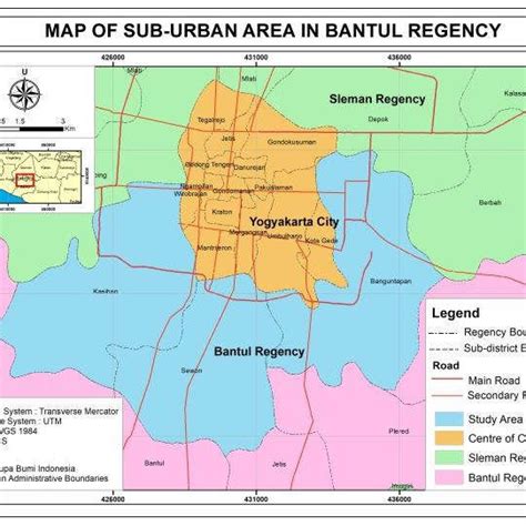 Map Of Sub Urban Areas In Bantul Regency Download Scientific Diagram
