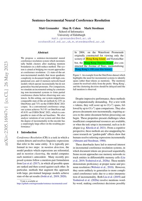 pdf sentence incremental neural coreference resolution